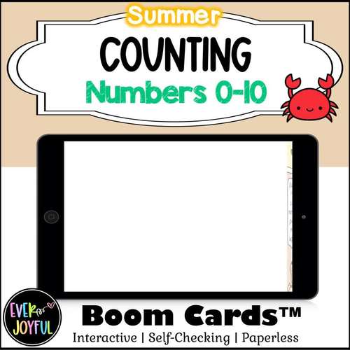 PreK Summer Math Boom Cards™ Counting Travel Suitcase Numbers 0-10