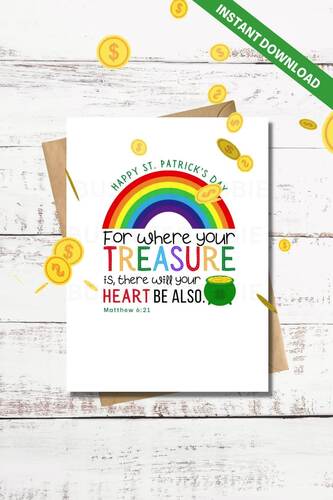 Christian KJV Bible Verse St. Patricks Day Card | Printable Scripture Card