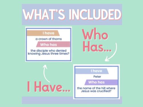 Christian Easter I Have Who Has Game Holy Week Activity Easter Story ...