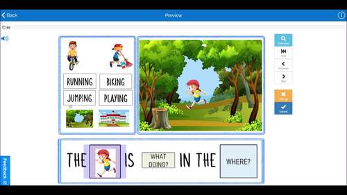 Answering contrasting wh- questions and sentence formulation Boom Cards™
