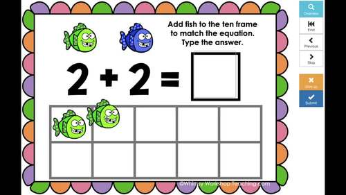Boom Cards Math Add to 10 Ten Frames Digital Task Cards Distance Learning