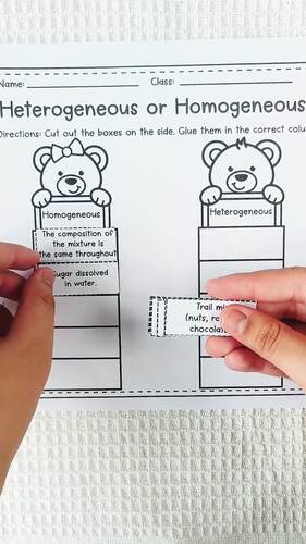 Heterogeneous or Homogeneous Mixtures? – Cut and Paste Sorting Activity