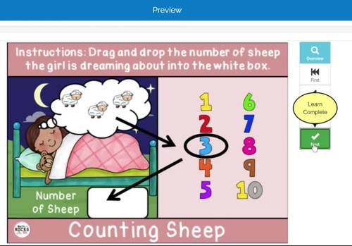 Farm Animals Kindergarten Counting Sheep Math Activity Digital Boom Cards™