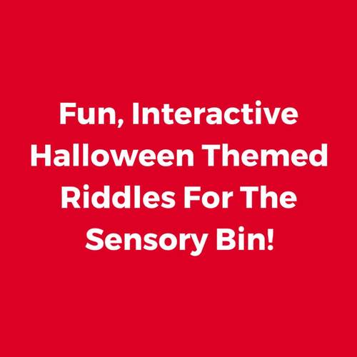 Halloween Activities: "Hey Riddle Riddle Sensory Bin Riddles" | TPT