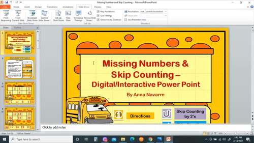 Missing Numbers and Skip Counting Digital/Interactive Power Point