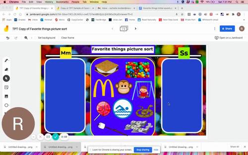 Beginning letter sound picture sort Jamboard of FAVORITE THINGS, all ...