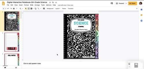 Google Slides Digital Interactive Notebook 5th Grade Science | Distance ...