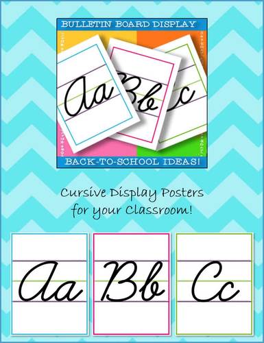 2024 Cursive Handwriting Practice Posters | Classroom Bulletin Display ...
