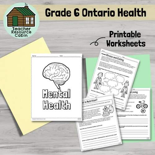Grade 6 Ontario Health Workbooks by Teacher Resource Cabin | TPT