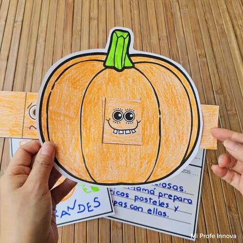 Pumpkin Craft in Spanish - Wrinting & Drawing - Calabazas Manualidad ...