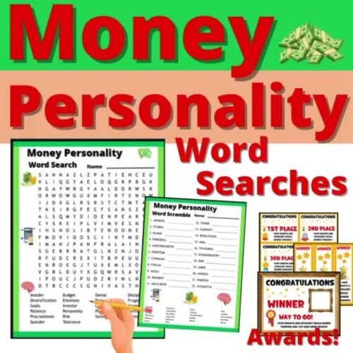 Money Personality Unit Word Search Puzzles Activity Financial Literacy CTE