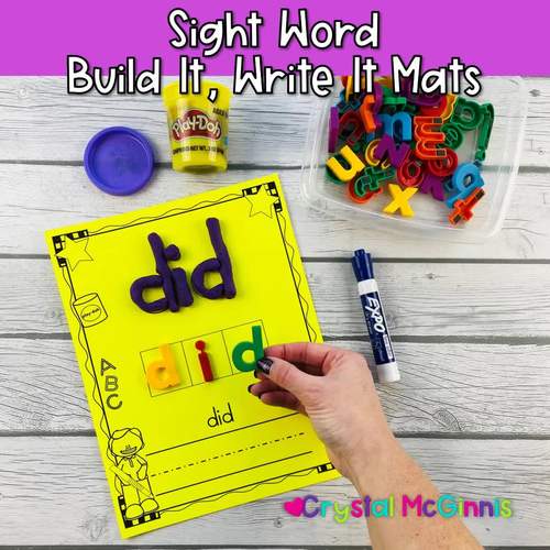 Sight Word Build It & Write It Literacy Center Activity - Black & White ...