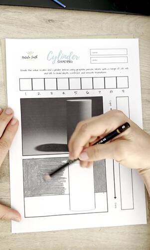 Shading a Cylinder – Drawing Worksheet by ArtRoots | TPT