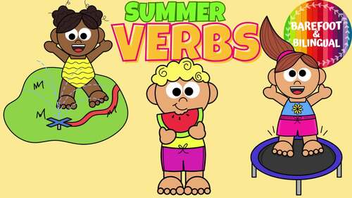 Summer Verbs Clipart - Grammar Clipart - Summer Activities and Actions