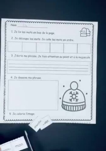 Build a sentence-French Winter activities-Phrases mêlées Hiver | TPT