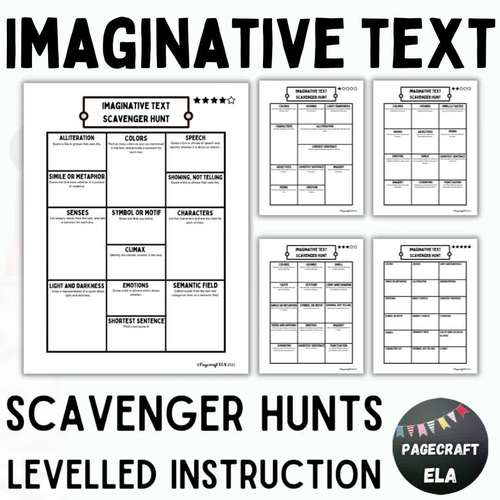 Text Scavenger Hunt | Imaginative Reading | Apply to Any Text by ...