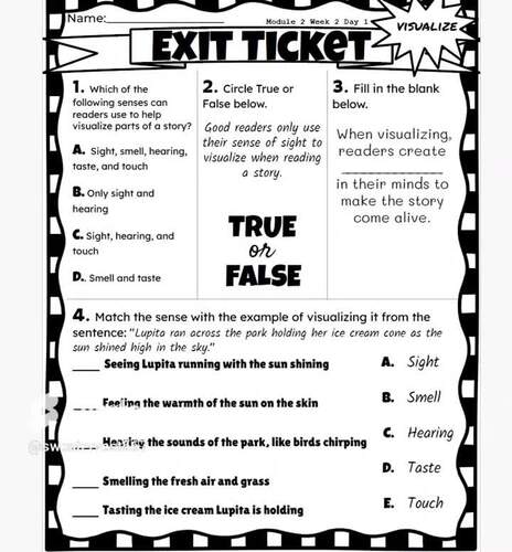 HMH Into Reading Lesson Exit Tickets - Fifth Grade - Module 2 Week 2