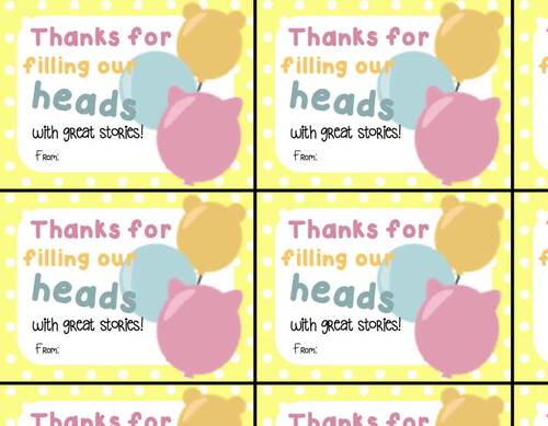 Airheads Guest Reader Appreciation Gift Tag- Thanks for filling our ...
