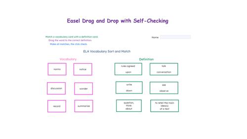 4th Grade NYS ELA Module 1B-Vocabulary Sort & Match-Printable, Drag ...