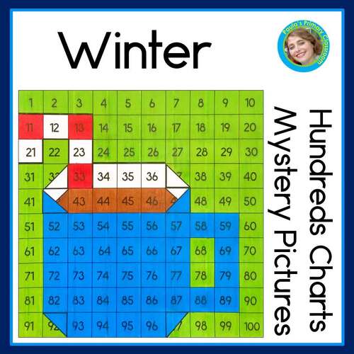 Winter 100s Charts | Hundreds Charts | 100 Chart Mystery Pictures