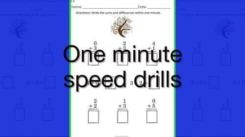 Addition and Subtraction Fact Fluency Speed Drill Practice Quizzes BUNDLE