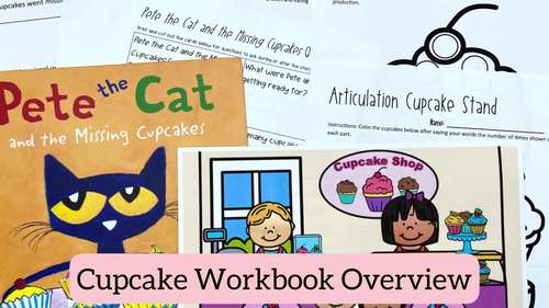 Cupcake Themed Language and Articulation Workbook for Speech Therapy NO ...