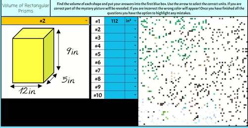 Volume of Rectangular Prisms 5th Grade Math Pixel Art | TPT