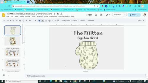 "The Mitten" (Jan Brett) Interactive Google Slides Activity by Perry's ...