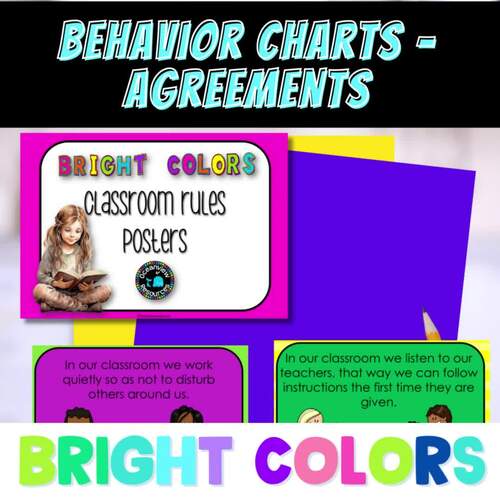 Behavior Posters: BRIGHT COLORS Classroom Management Tools | TPT