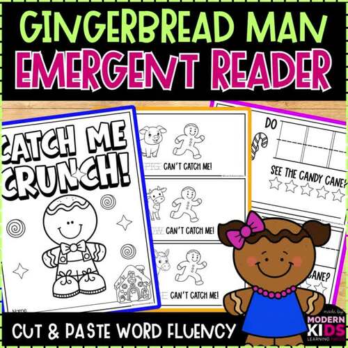 Gingerbread Man Emergent Reader | Writing, Cut & Paste Word Fluency ...
