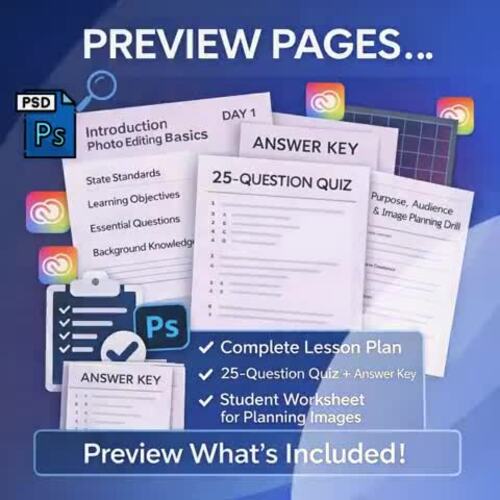 Adobe Photoshop 5-Day Lesson Plan | ACP Certification Prep-Quiz ...