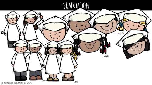 Graduation clip art Commencement clip art COMBO PACK by Melonheadz Clipart