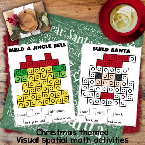 Snap Cube Puzzles Christmas Math Centers by I Love 1st Grade | TPT