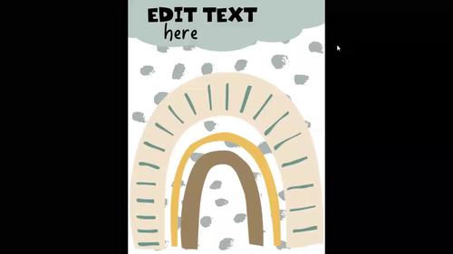 Boho Rainbow Posters l EDITABLE by Brainstorming With Miss Burgard