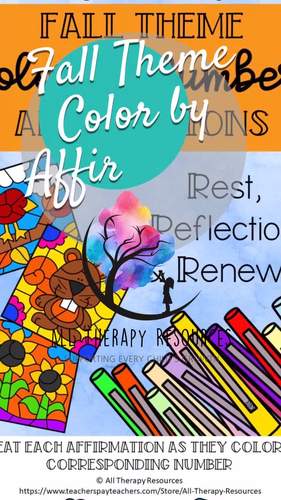FALL SEL Color by Numbers - Mental Health Anxiety Growth Mindset ...