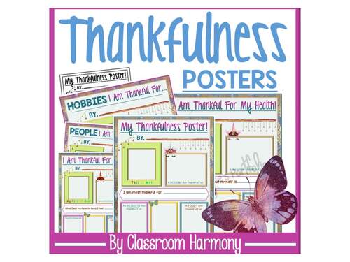 Gratitude Lesson: Thankfulness Posters - Grateful Social Emotional Learning