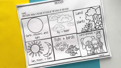 Creation Coloring Sheets for Sunday School or Homeschool Print + Go!