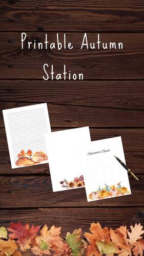 Printable Autumn Stationary, Lined, Dot, Graph, Blank Journal Pages, Autumn