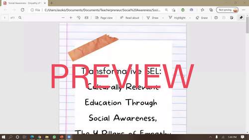 SEL Social Awareness Lesson Plan & PowerPoint - The 4 Pillars of Empathy