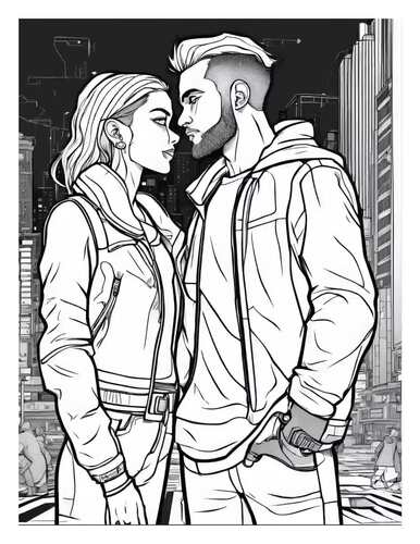Cyberpunk Love in the City: A Modern Cartoon Coloring Book by SHOP ...