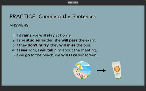 First Conditional Presentation: A2 Elementary ESL Grammar Lesson