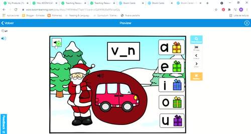 BOOM CARDS CHRISTMAS: Read and Spell CVC Words | Phonics Distance Learning