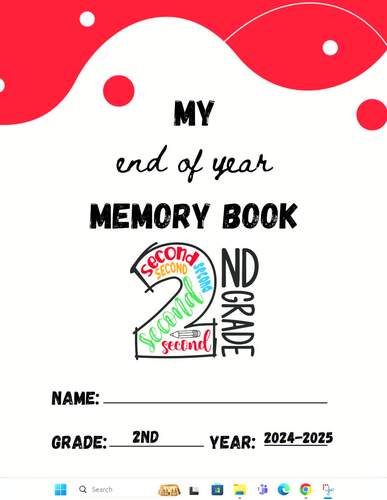 Second Grade Memory Book - End of Year by The Charming Classroom