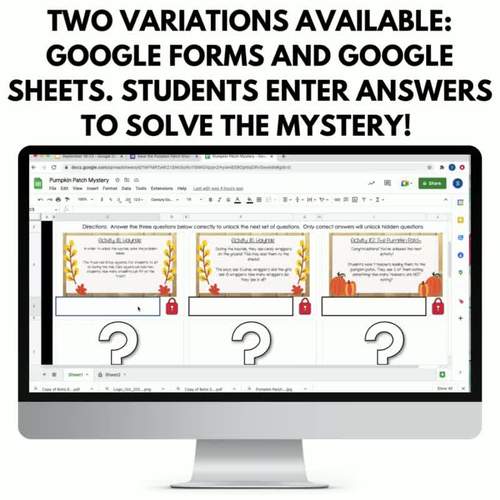Digital Escape Rooms Fall Themed - Solve the Pumpkin Patch Mystery