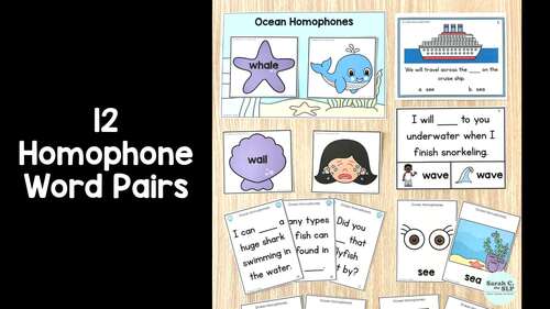 Ocean Homophones & Multiple Meaning Words Activities for Language