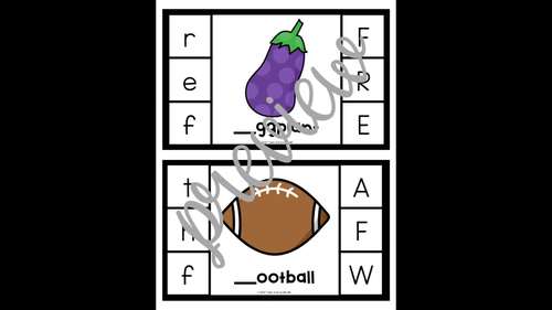 Fall Beginning Letter Sounds and Letter Recognition Clip Card Activity