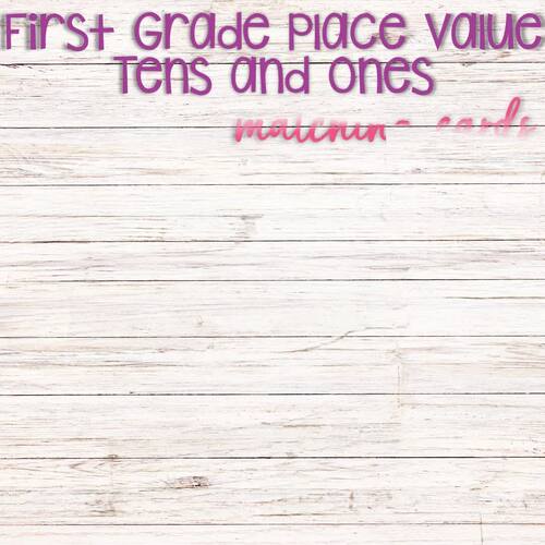 First Grade Place Value Tens and Ones Matching Game Spring Theme Set:1