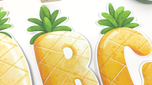 Pineapple Letters & Numbers for Bulletin Board & Classroom Decor ...