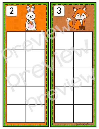 Fall Woodland Friends Ten Frames | Autumn Counting 0-10 | Number Sense
