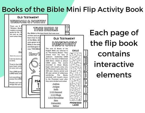 Christian Books of the Bible Flip Book & Activity Pack for Sunday ...